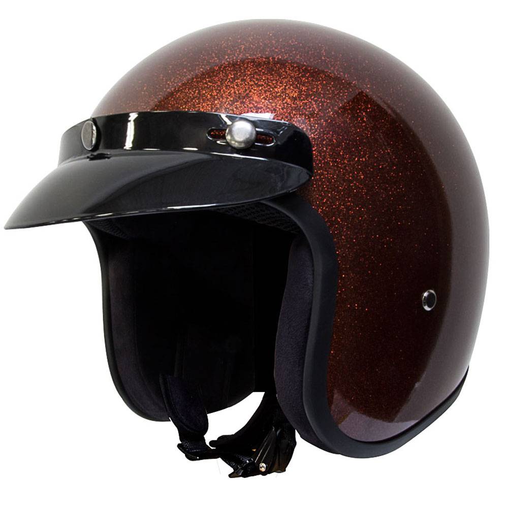 Voss Bobber 501 Old School Open Face Helmet in Metallic Rust - Voss ...
