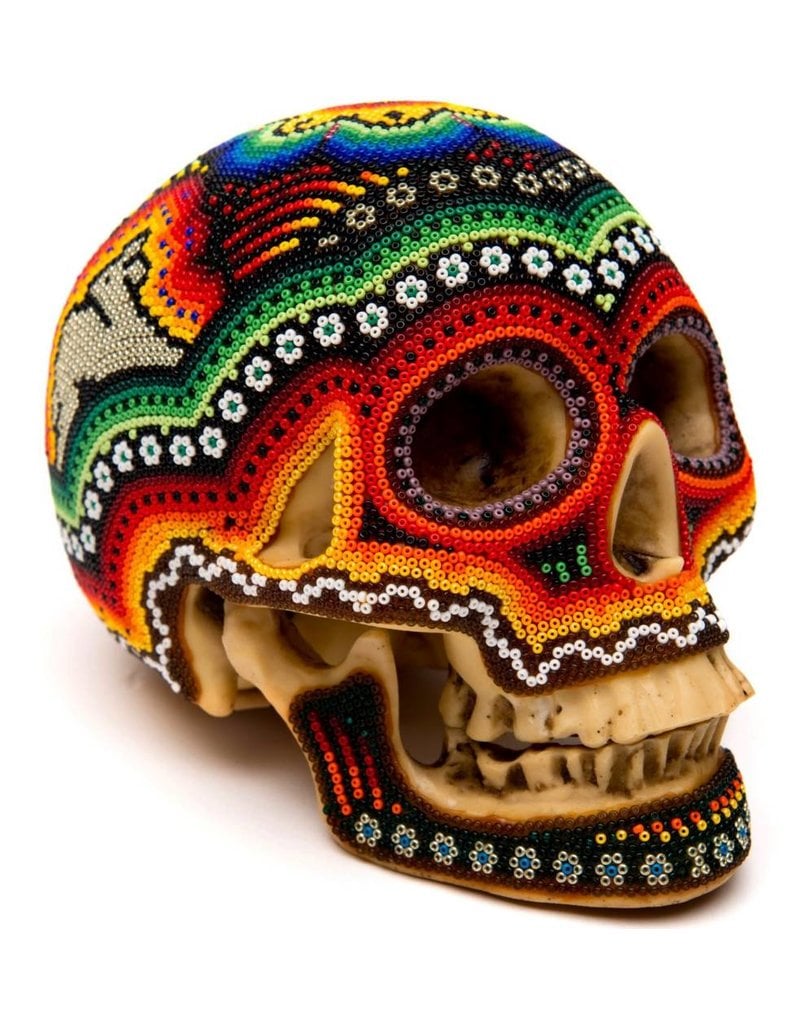Beaded Ceramic Human Skulls (Huichol). - Cheryl's Trading Post