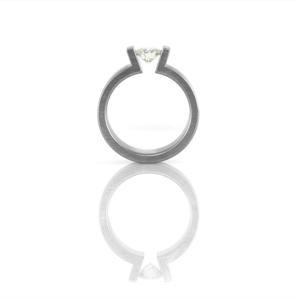 upright prong faceted stone . tension-setting - kara | daniel Jewelry