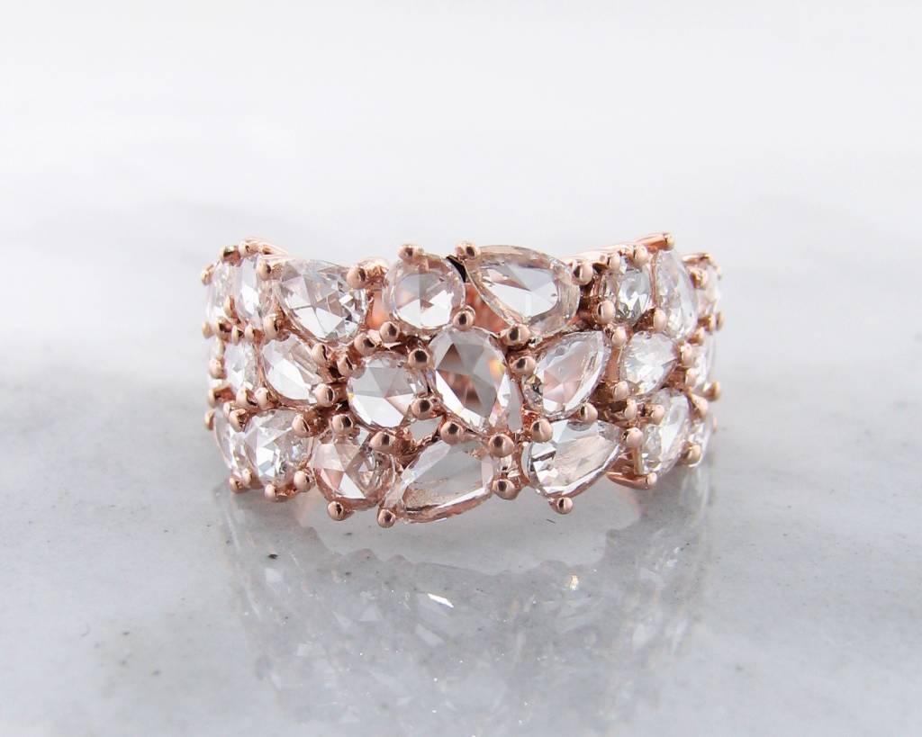 Diamond Rose Gold Ring, Rose Cut Mosaic - Wexford Jewelers