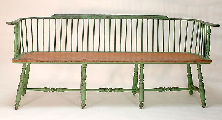 Large Low Back Bench - Windsor Settee Bench - Lawrence Crouse Furniture ...